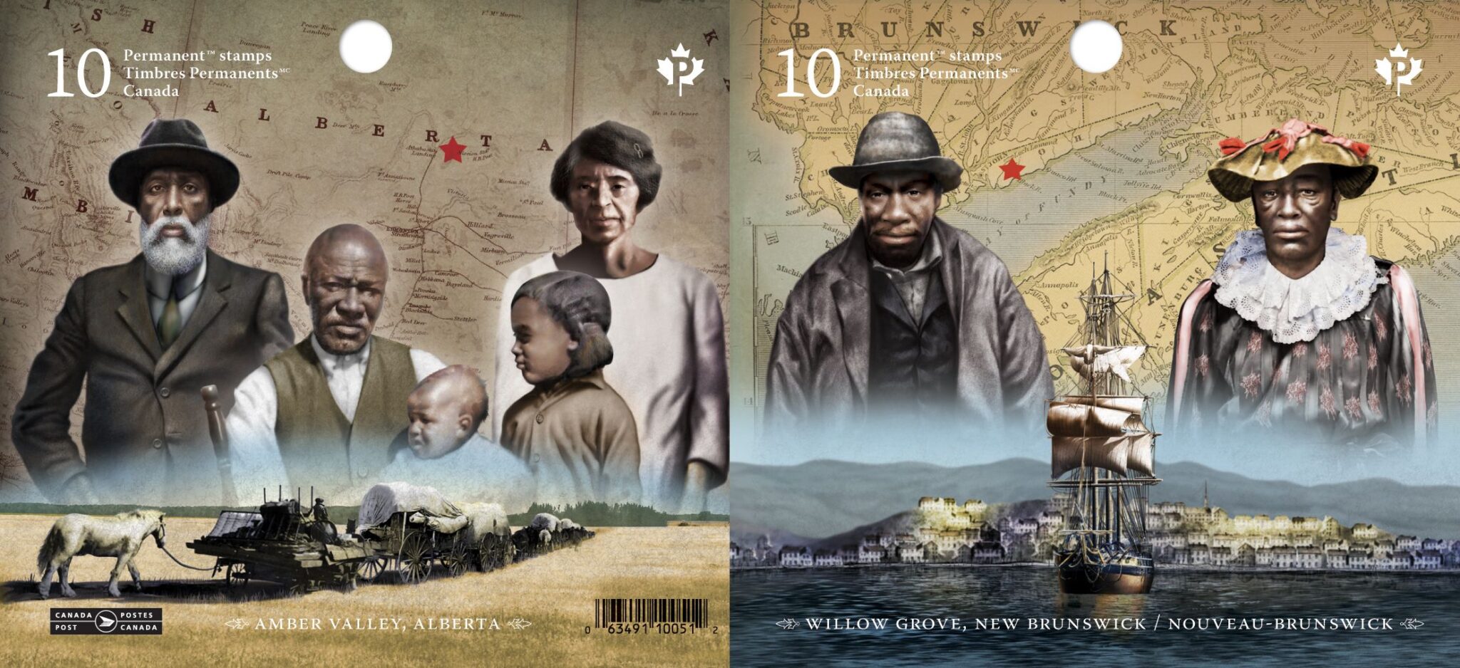 Willow Grove, New Brunswick, and Amber Valley, Alberta Stamps ...